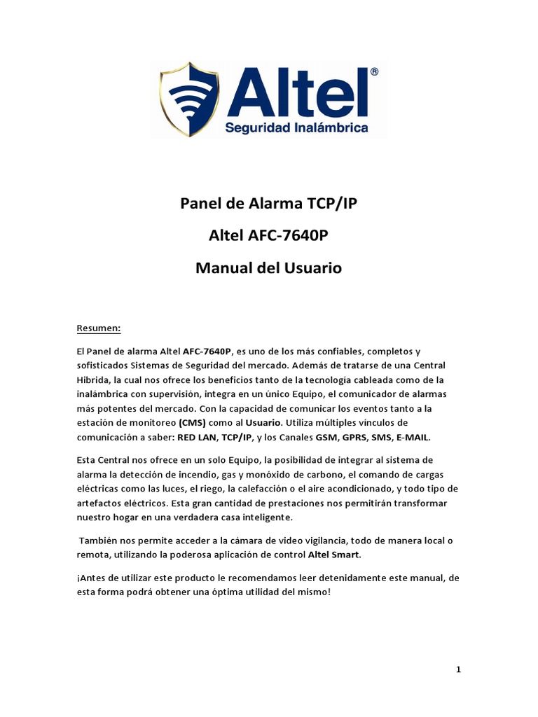 Afc-7640p Manual Del Usuario | PDF | Contraseña | Ingenieria Eléctrica