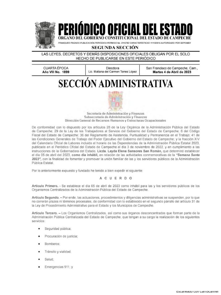 Poe 4 Abril 2023 Segunda Seccion | PDF