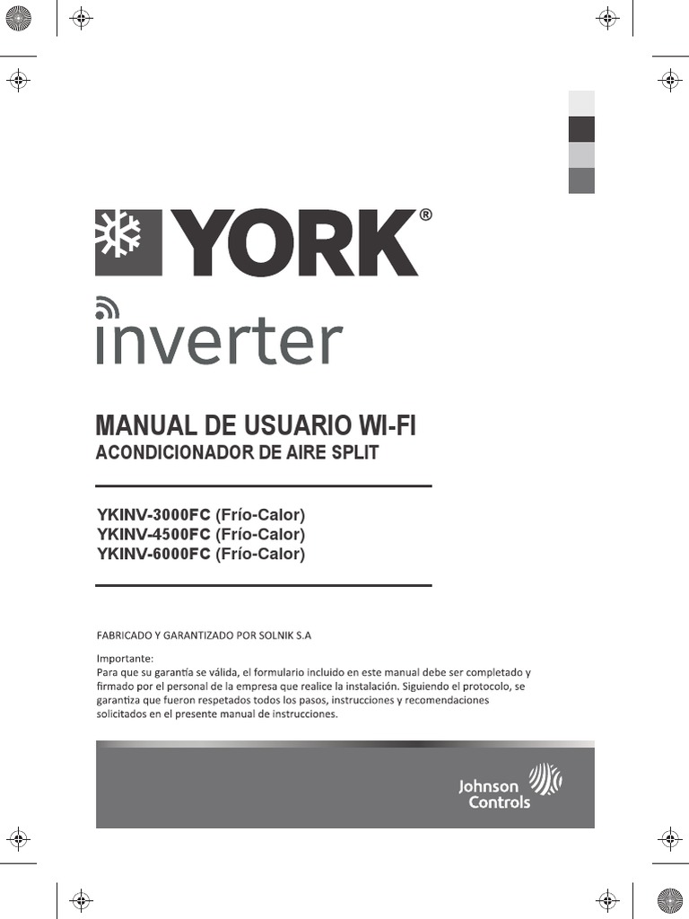 Manual Aire Acondicioado York Inverter Wificompressed | PDF