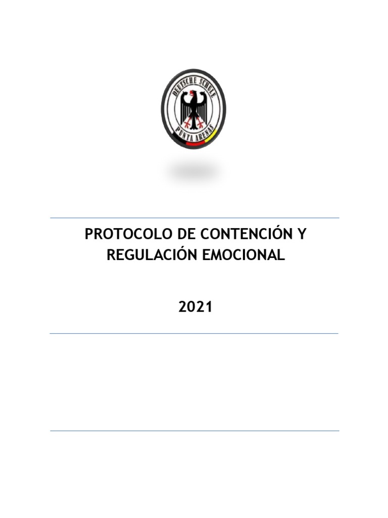 Protocolo de Contencion y Regulacion Emocional | Descargar gratis PDF ...