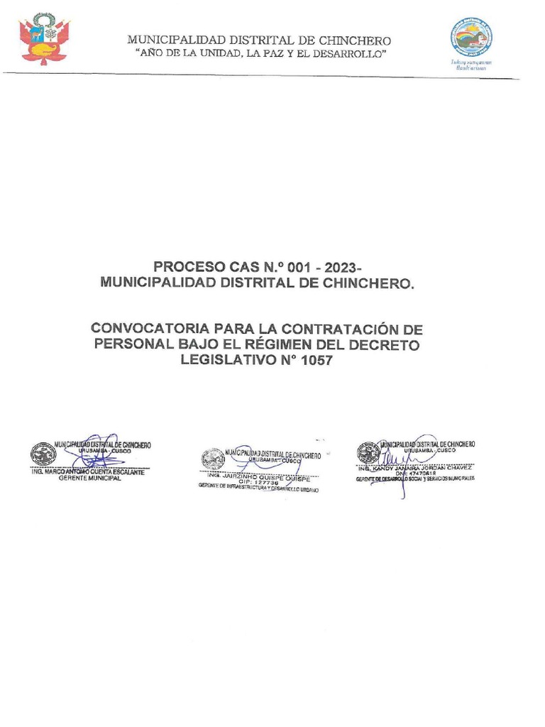 CONCURSO CAS 001-2023-MDCH - Compressed PDF | PDF