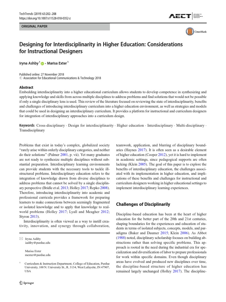 Interdisciplinary Design in Education | PDF | Interdisciplinarity ...