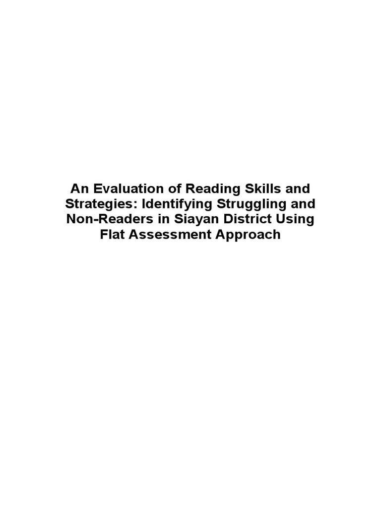 Evaluating Reading Skills in Siayan District | PDF | Reading ...