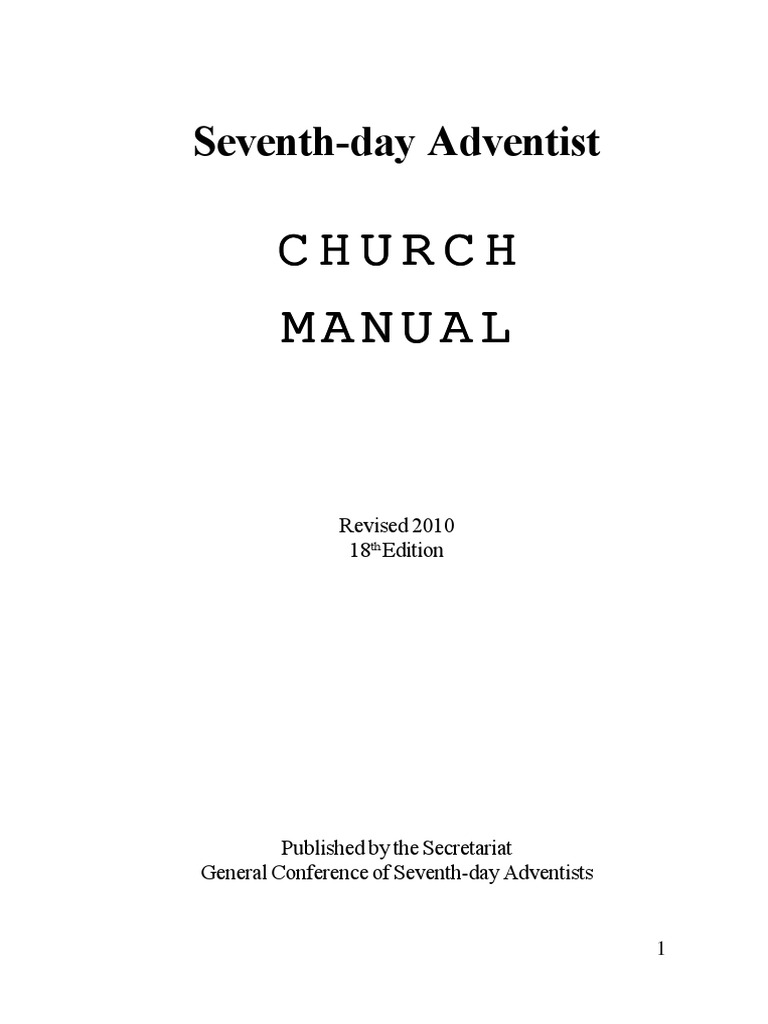 Church Manual | PDF | Adventism | Seventh Day Adventist Church