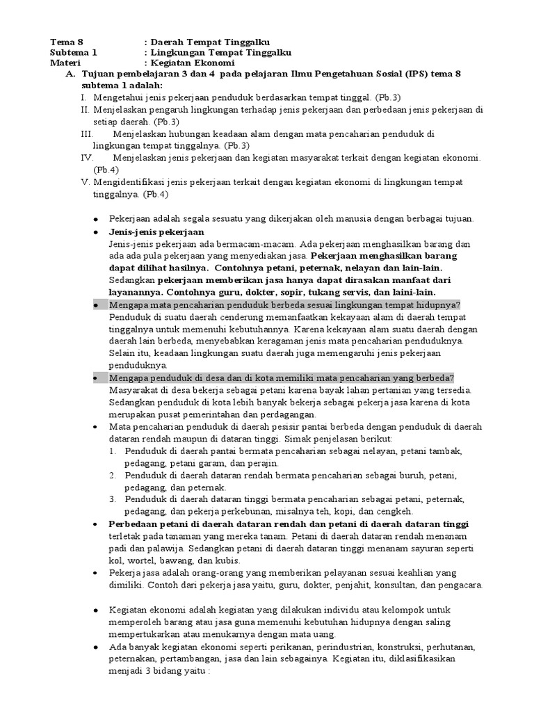 Pembelajaran IPS Tema 8 St.1 | PDF