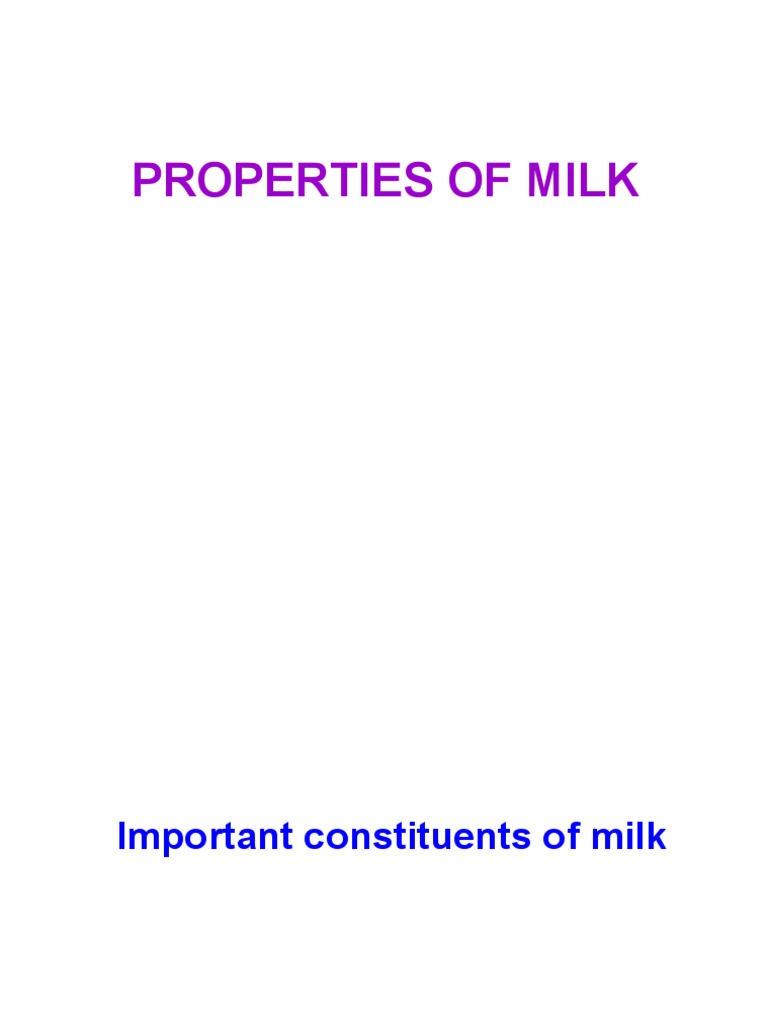 Properties of Milk | PDF | Milk | Viscosity