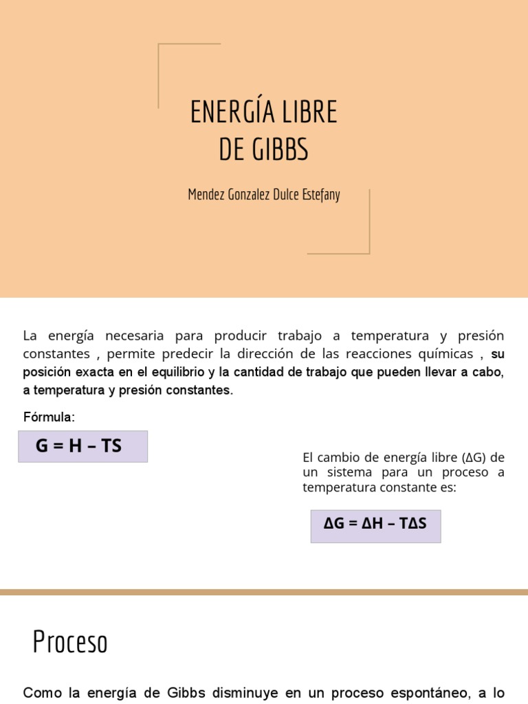 Energía Libre de Gibbs | PDF | Energía libre de Gibbs | Reacciones químicas