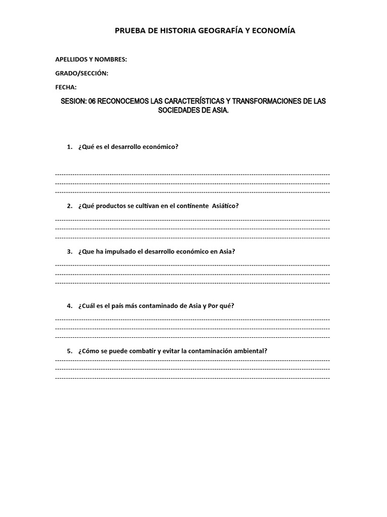 Prueba Asia | PDF