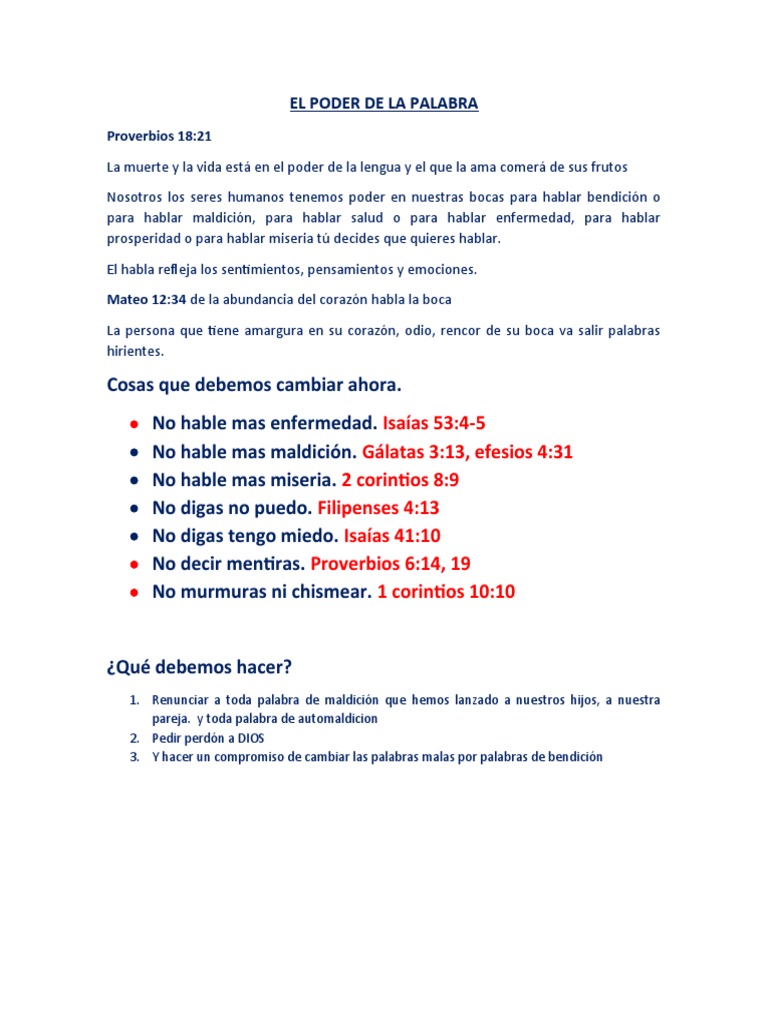 El Poder de La Palabra | PDF