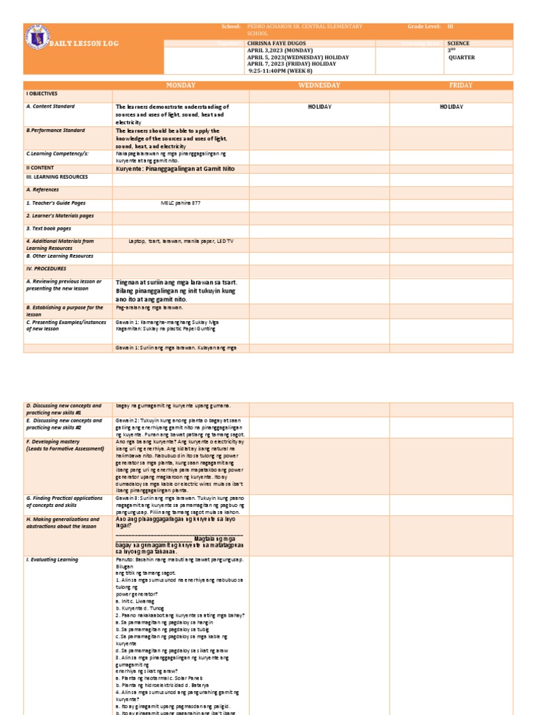 Dll-Science 3 - Q3-W8 | PDF