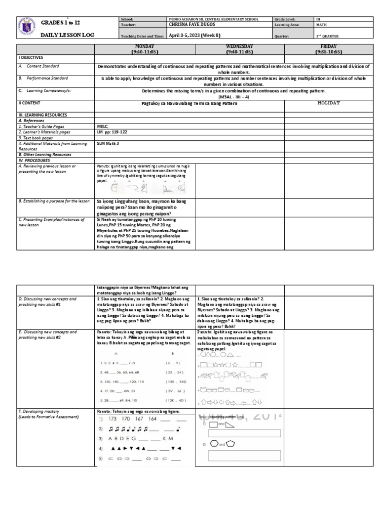 Dll-Math 3 - Q3-W8 | PDF