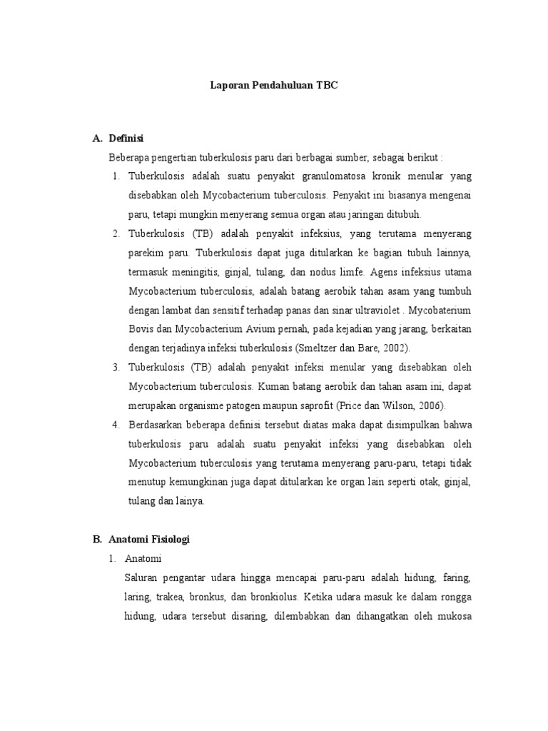 Laporan Pendahuluan TBC | PDF