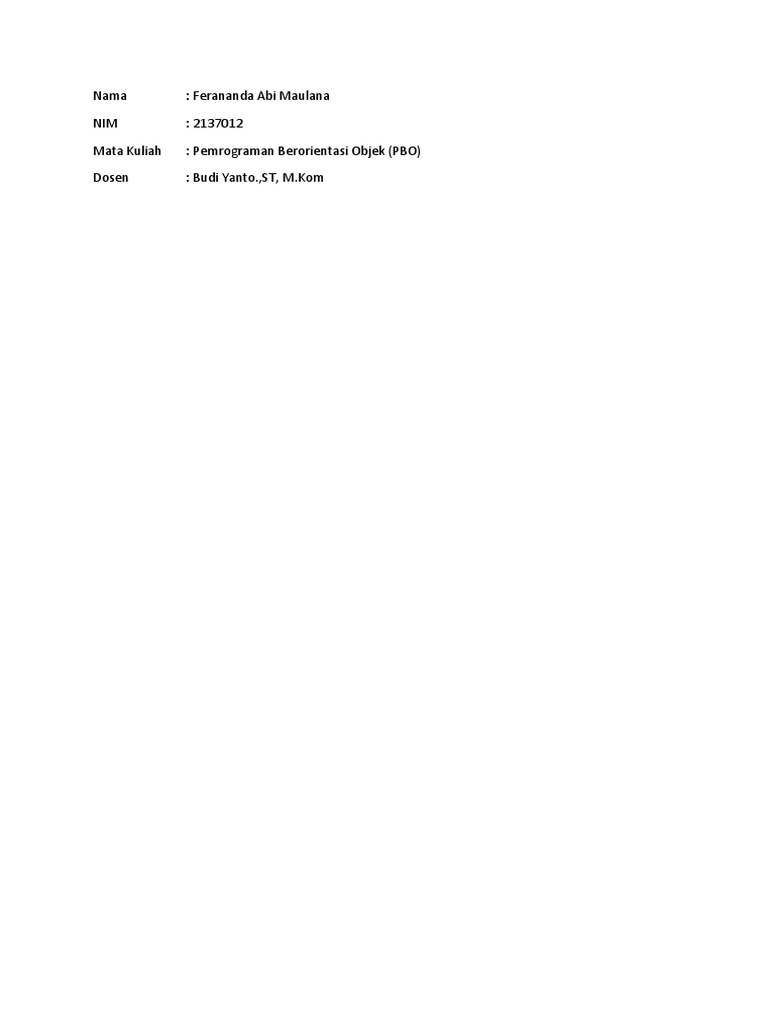 Program Aplikasi Restoran Sederhana Menggunakan Bahasa Pemrograman Java | PDF | Komputer