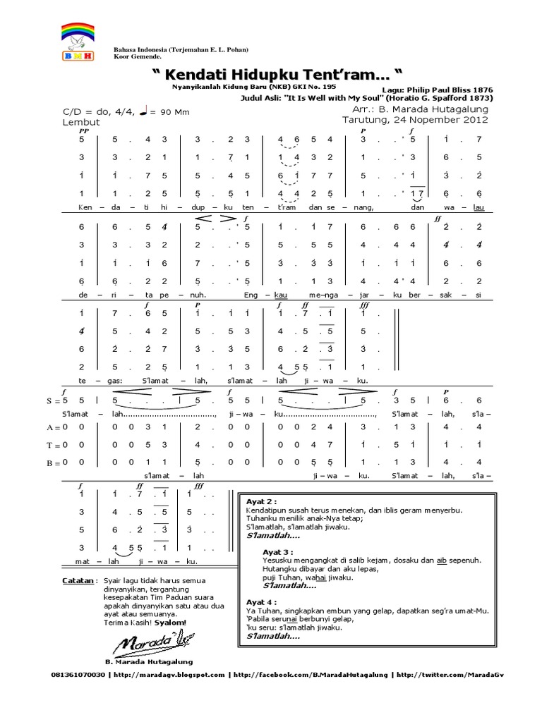 Koor Dung Sonang Rohangku (Indonesia-NKB) Gemende-Pria-Wanita | PDF