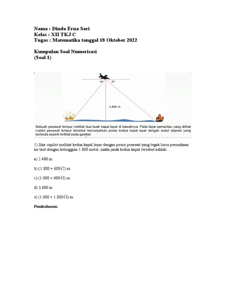 15 Tugas MTK 18 Okt 2022 | PDF