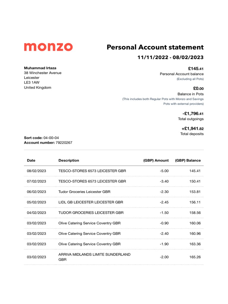 Proof of Address | PDF | Deposit Account | Financial Services