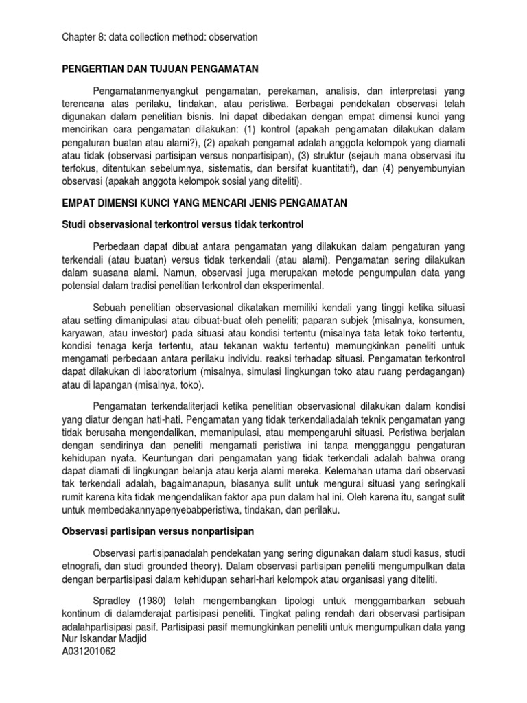 CH 8 RMK Nur Iskandar M. A031201062 | PDF