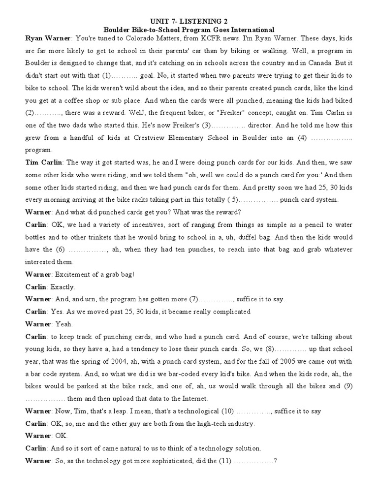 UNIT 7 - LISTENING 2 + Unit 8 | PDF | Radio Frequency Identification ...