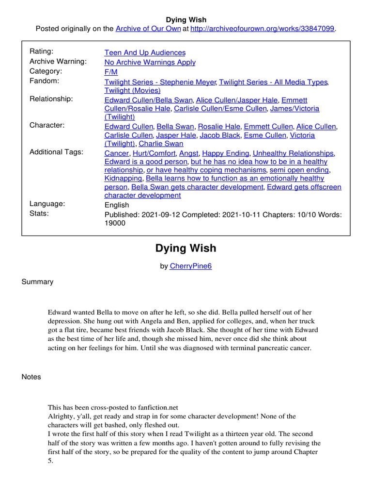 Dying Wish | PDF | Twilight (Novel Series)
