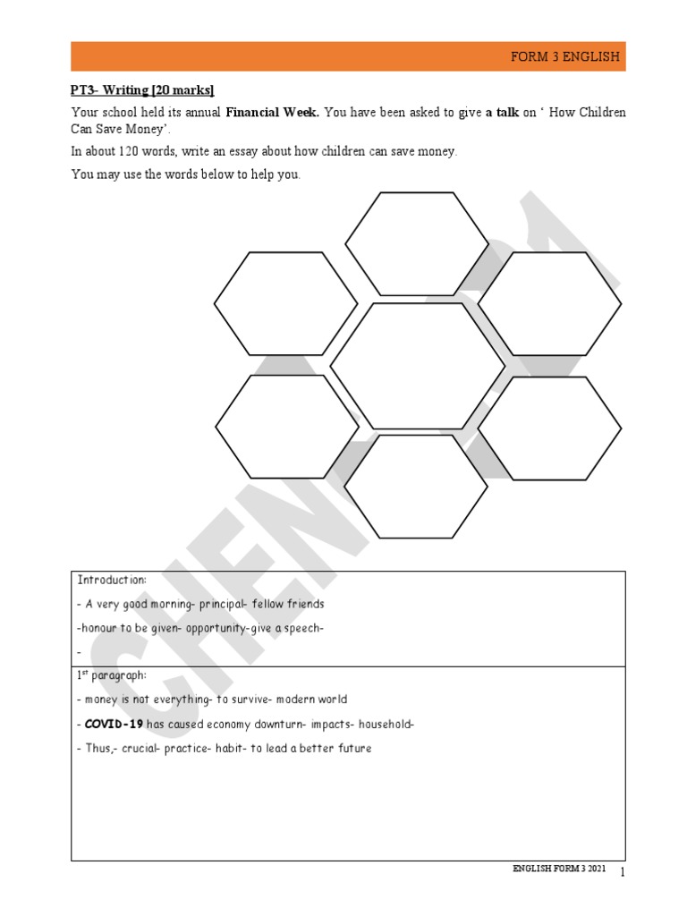 Form 3 English Writing On How To Save Money | PDF