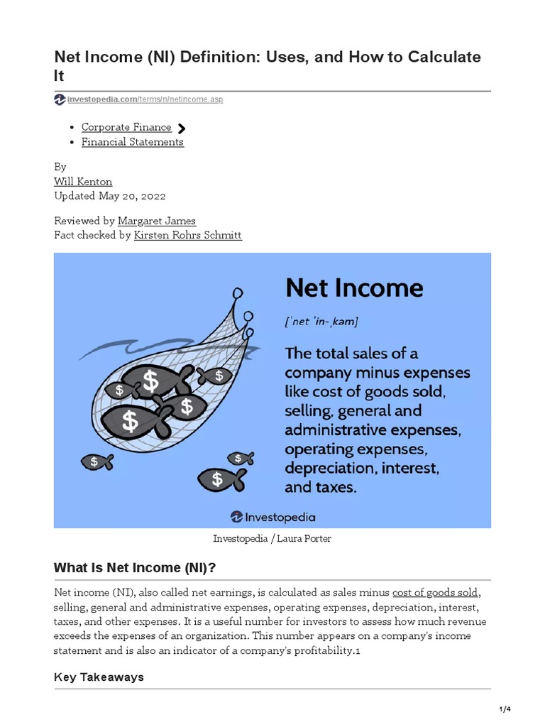 Net Income NI Definition Uses and How To Calculate It | Download Free ...