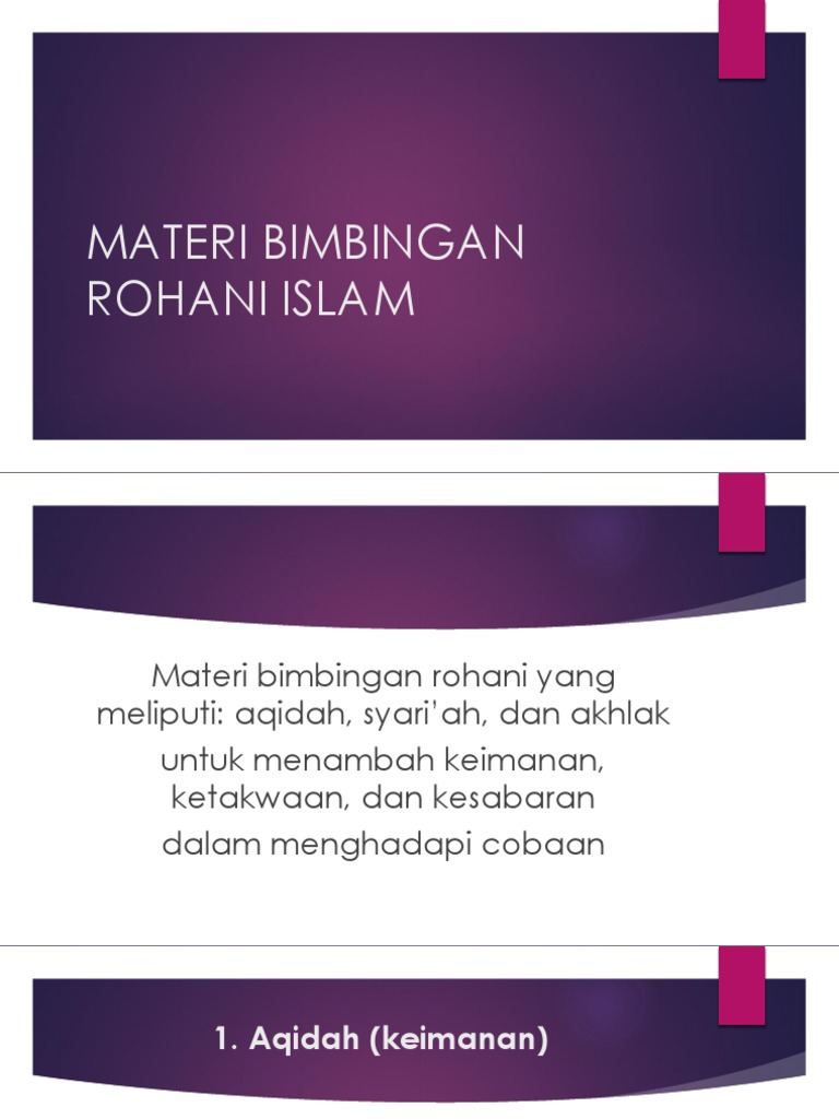 Materi Bimbingan Rohani Islam | PDF