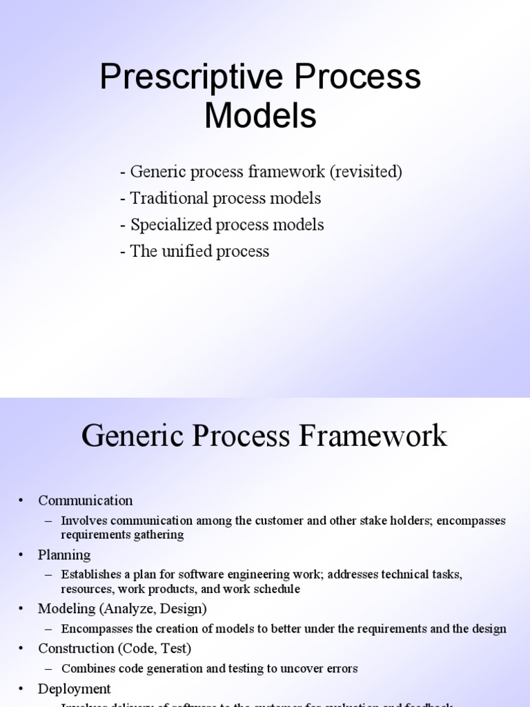 Prescriptive Process Models Unit 1 | PDF | Unified Modeling Language | Software Prototyping