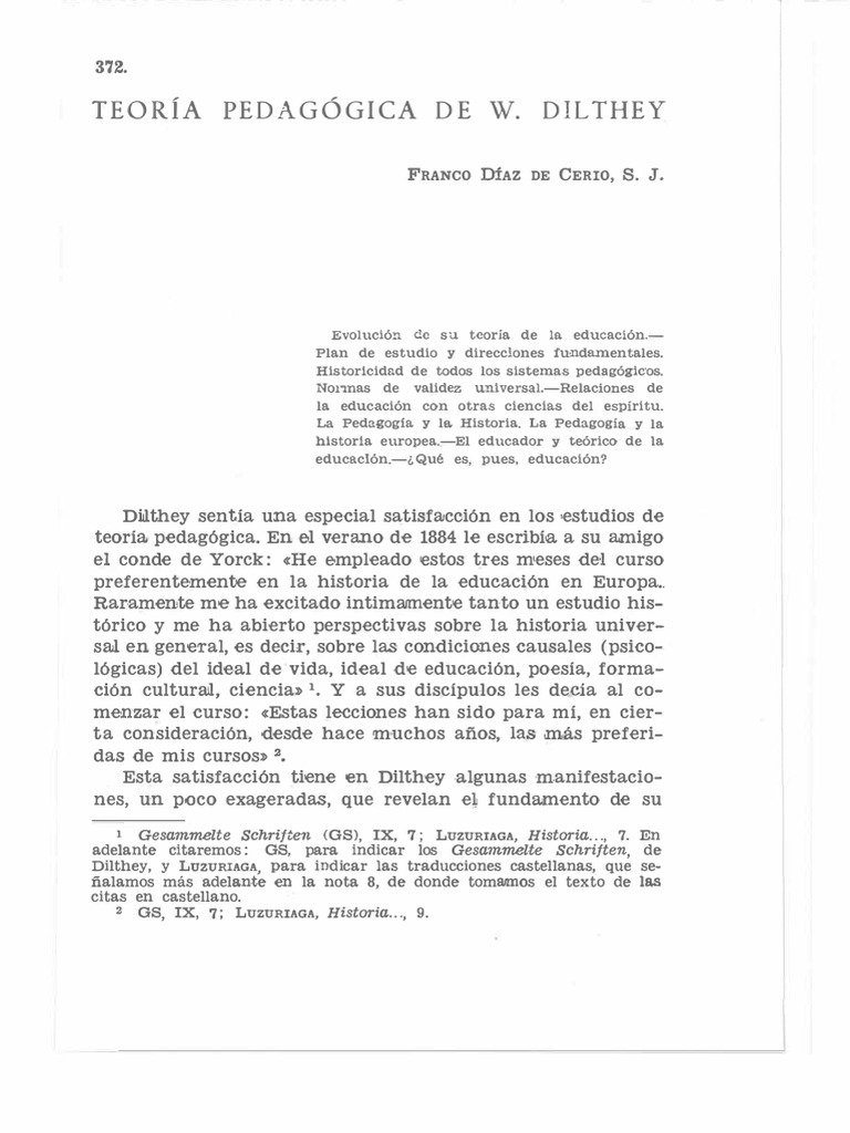 3teoría Pedagógica de W Dilthey | PDF | Relativismo | Metafísica