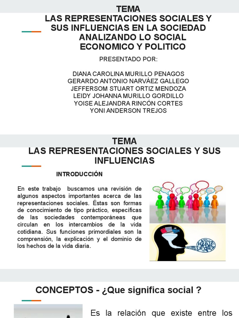 Las Representaciones Sociales y Sus Influencias en La Sociedad | PDF ...