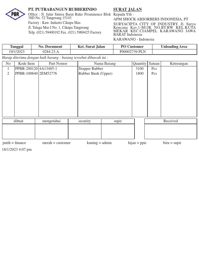 Surat Jalan PPN | PDF
