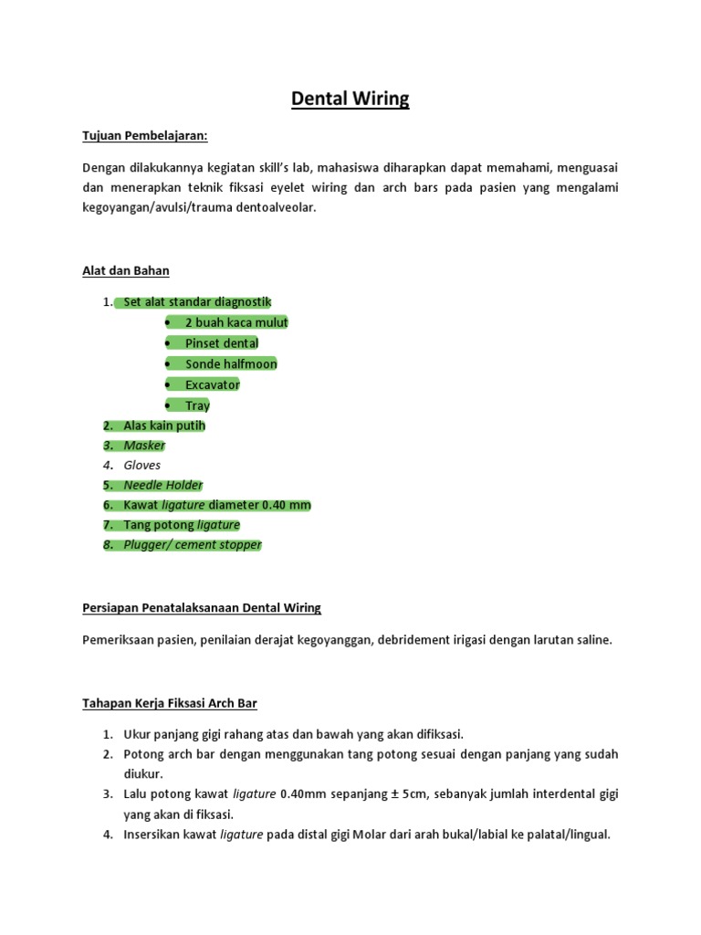 Dental Wiring | PDF