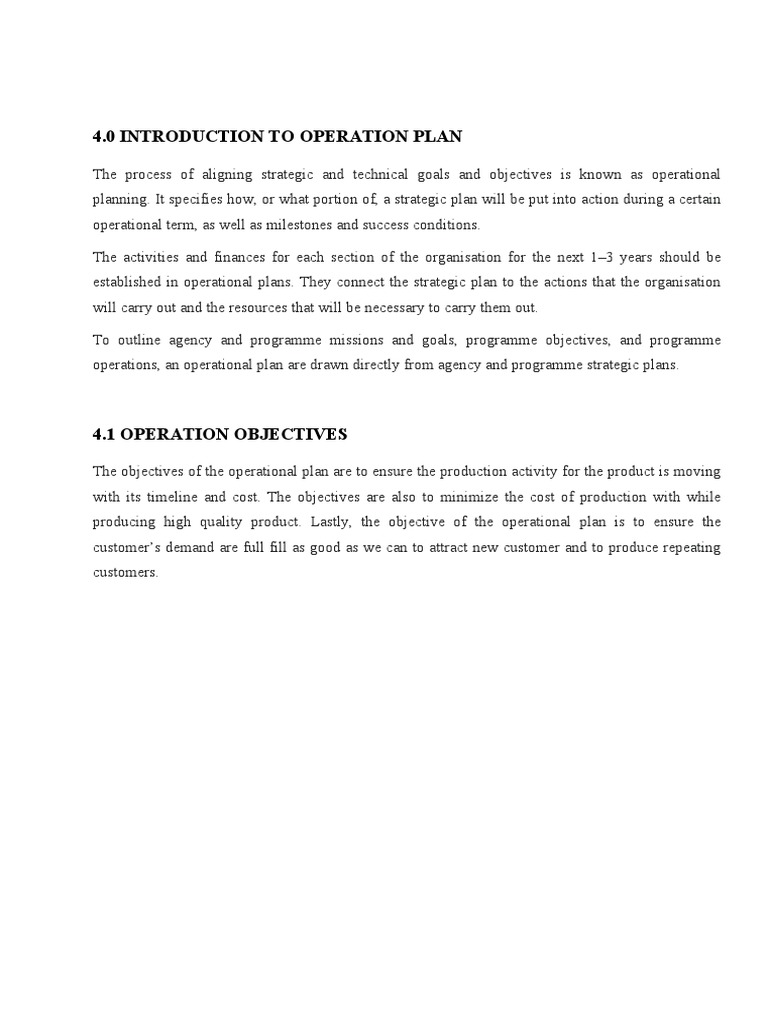 Operational Plan | PDF | Strategic Planning | Business Economics