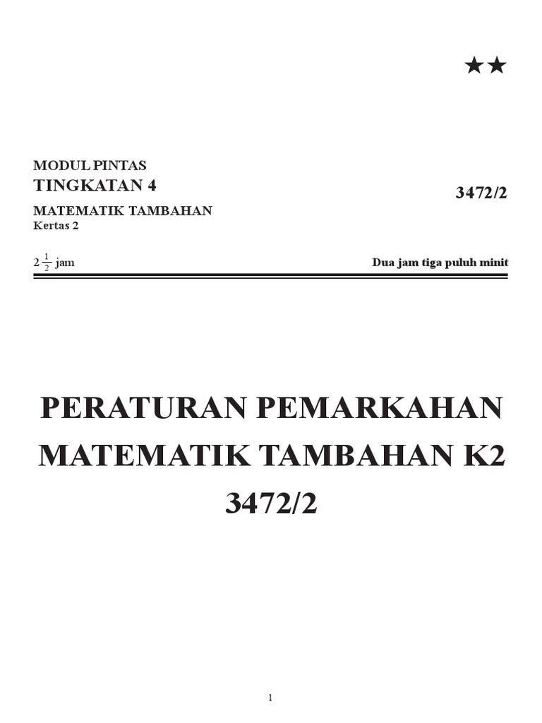 Modul Matematik Tambahan Tingkatan 4 | PDF | Metode & Bahan Ajar