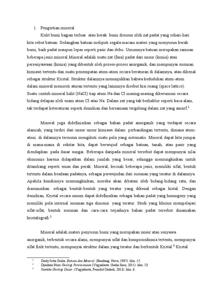 Pengertian dan Sifat Mineral | PDF | Ilmu Sosial | Sains & Matematika