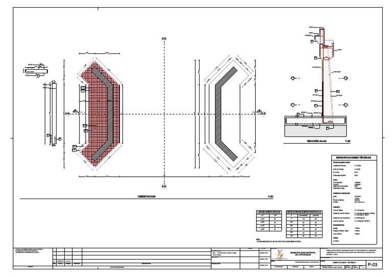 Sección A3-A3 1:25: Especificaciones Técnicas | PDF | Ingeniería estructural | edificio