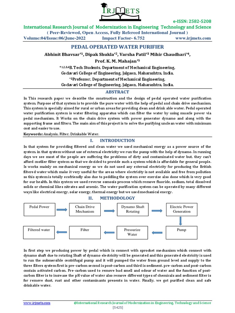 Fin Irjmets1656838783 | PDF | Water | Pump