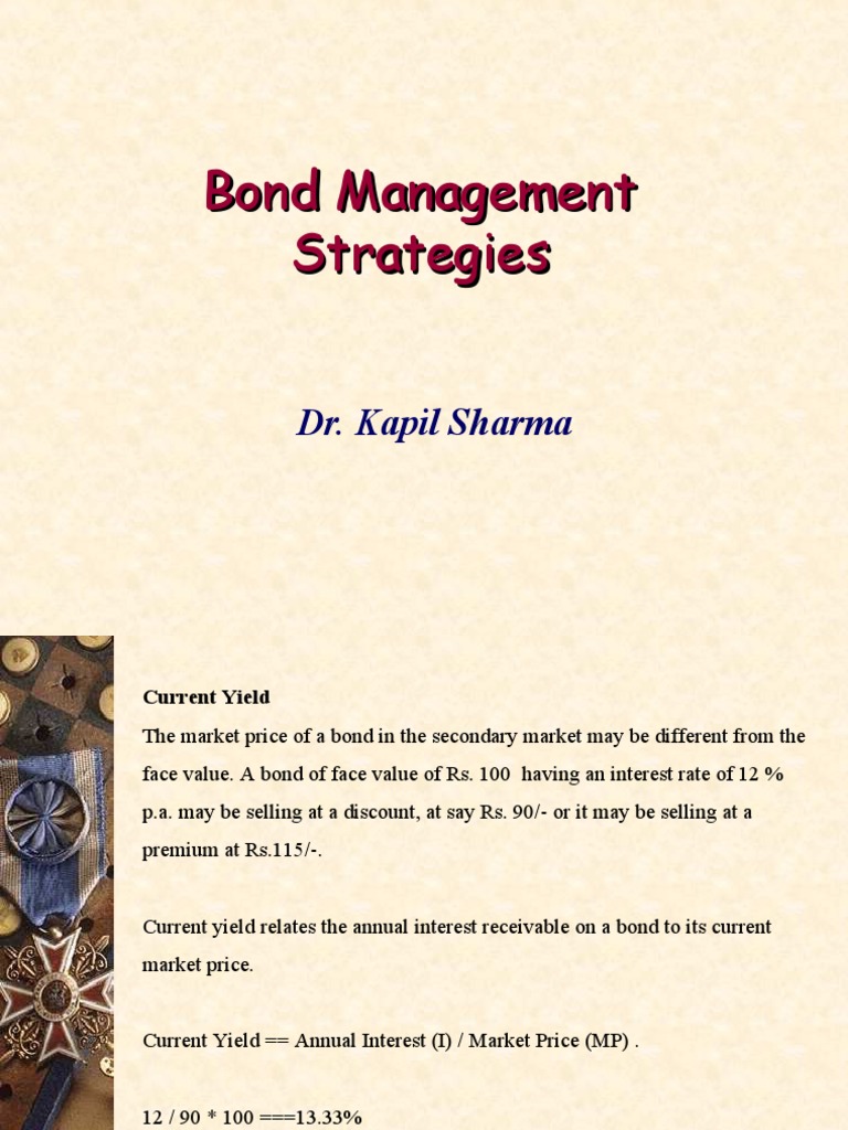 Lecture Bond MGT Strategy | PDF | Bond Duration | Bonds (Finance)