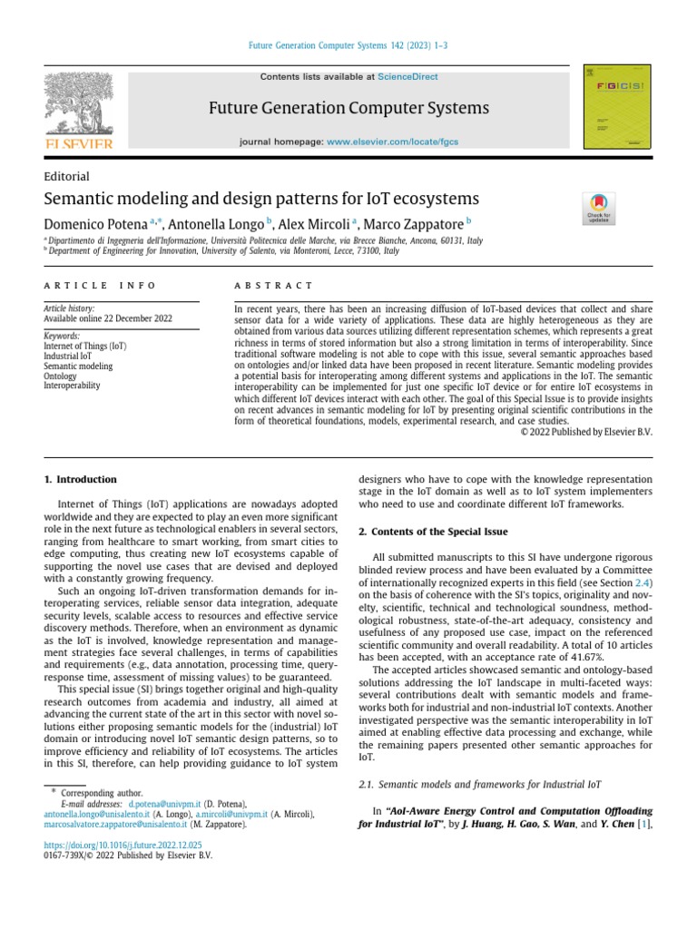 Semantic Modeling and Design Patterns For Io - 2023 - Future Generation Computer | PDF ...