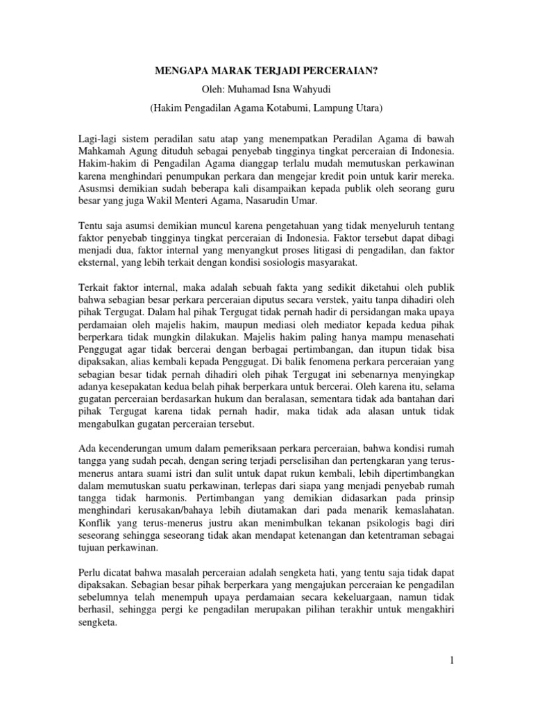 Mengapa Marak Terjadi Perceraian | PDF