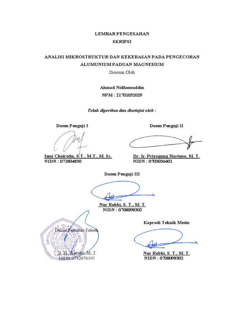Disusun Oleh: Telah Diperiksa Dan Disetujui Oleh | PDF