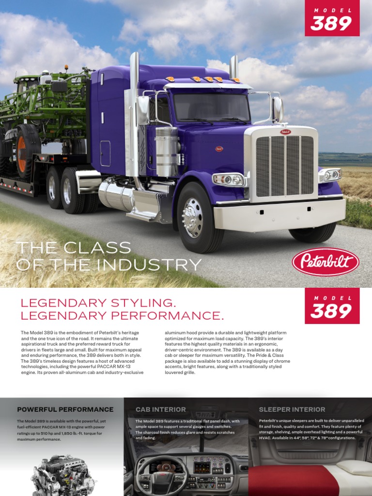 Peterbilt Model 389 | Download Free PDF | Truck | Land Vehicles