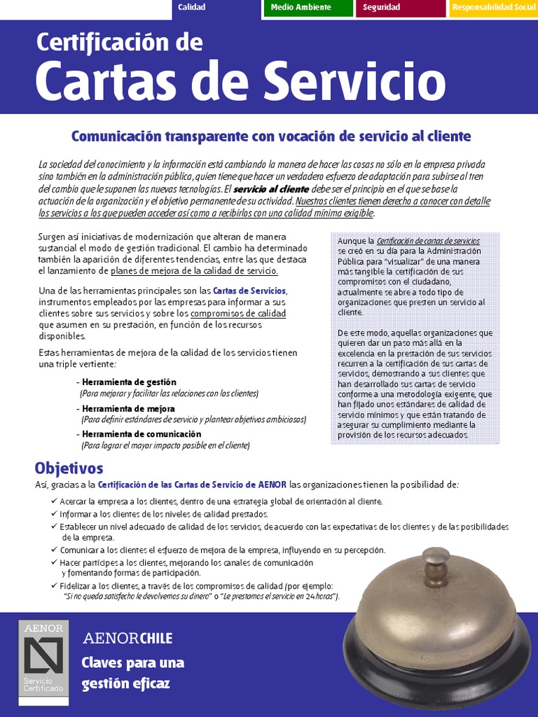 Cartas de Servicio Empresa Privada Chile | PDF | Calidad (comercial) | Gestión de la calidad