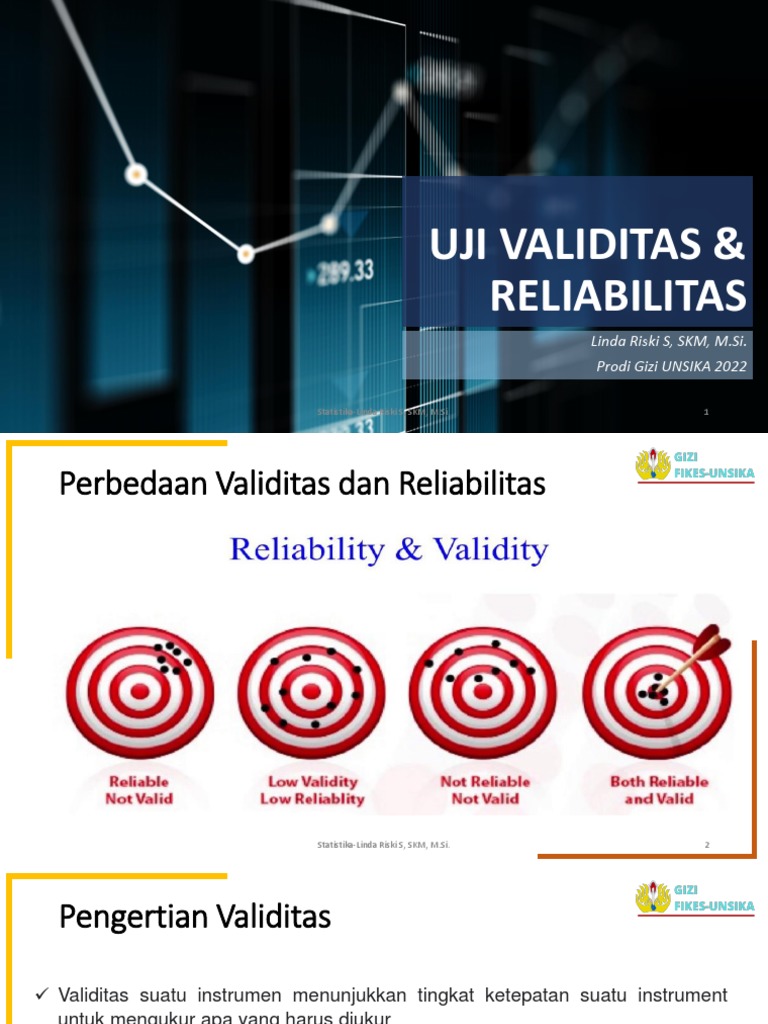Uji Validitas & Reliabilitas: Linda Riski S, SKM, M.Si. Prodi Gizi ...