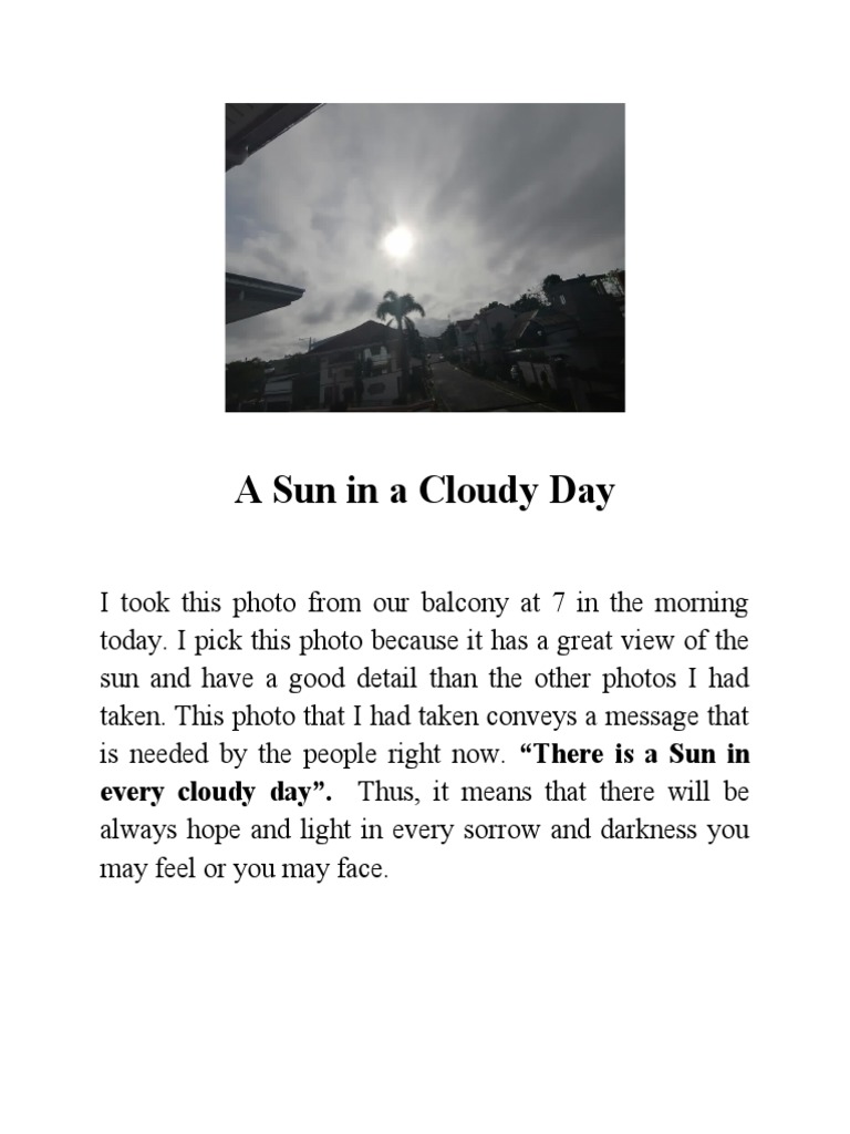 A Sun in A Cloudy Day | PDF