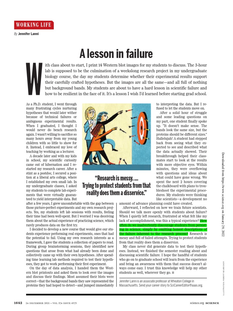 07 - A Lesson in Failure | PDF | Science | Hypothesis