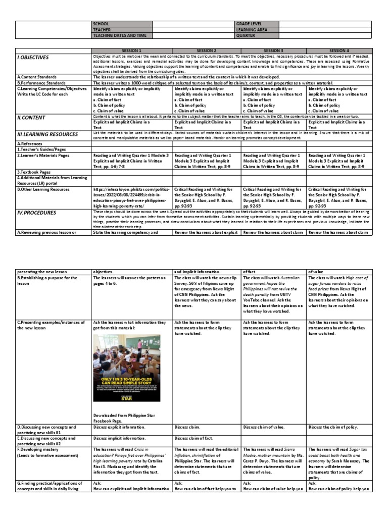 I Objectives | PDF | Learning | Cognition
