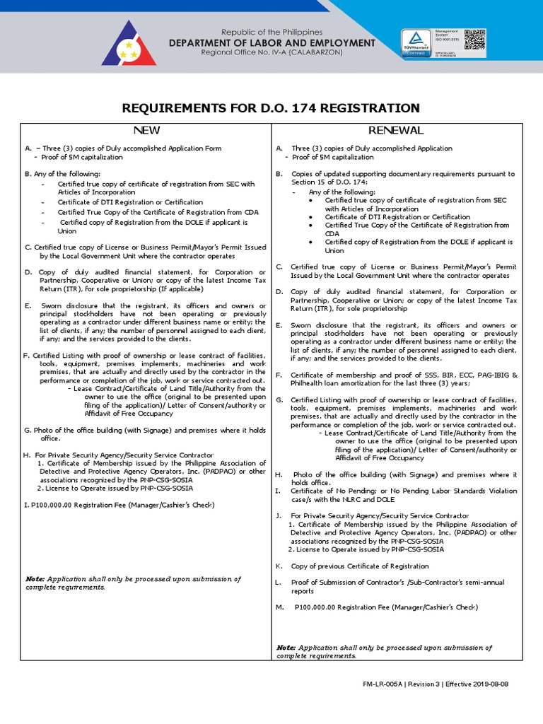 DOLE - DO 174 Checklist | Download Free PDF | Sole Proprietorship ...