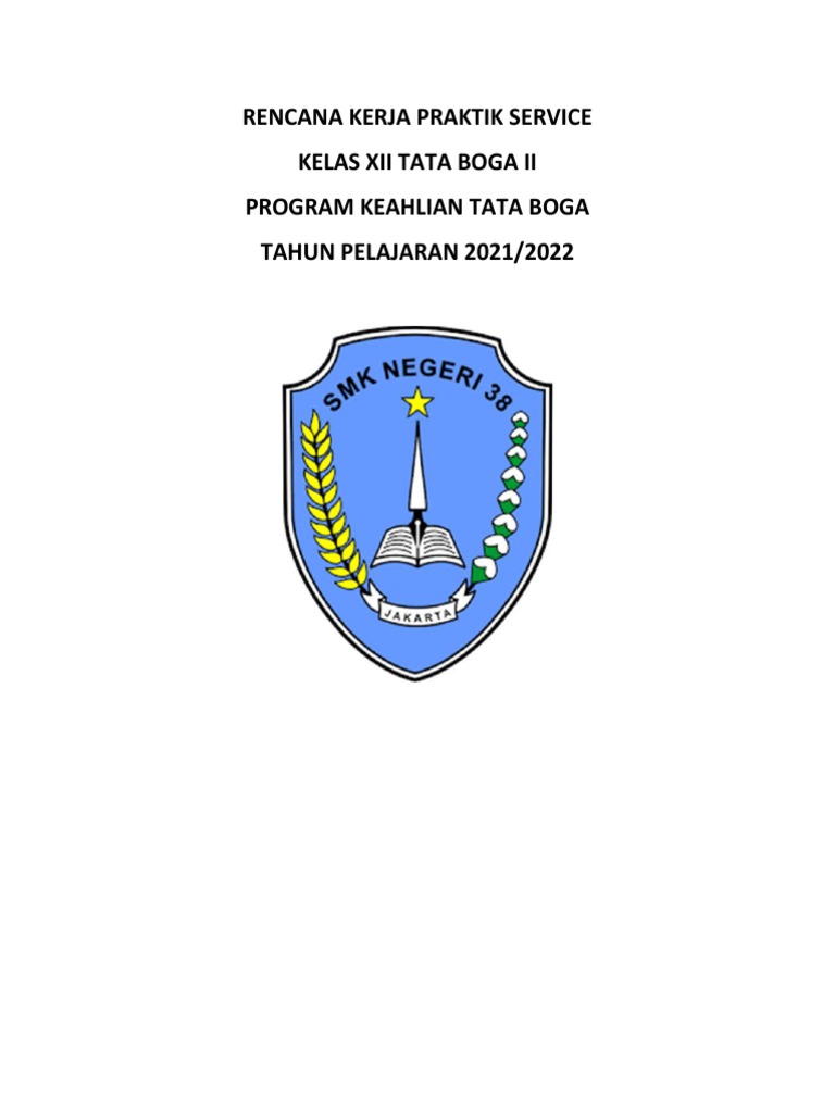 Rencana Kerja Praktik Service Kelas Xii Tata Boga Ii Program Keahlian Tata Boga TAHUN PELAJARAN ...