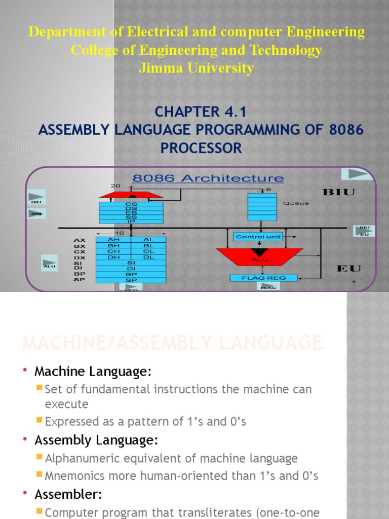 Chapter 4.1 Introduction To Assembly Language | PDF | Assembly Language | Bios
