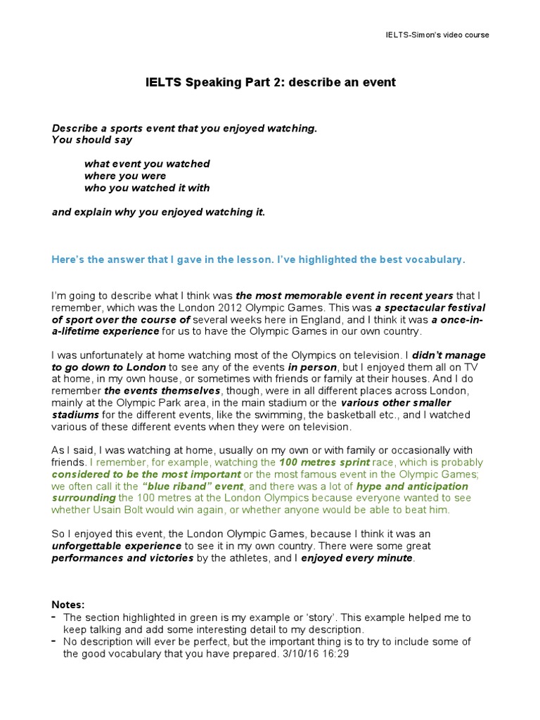 Speaking, Lesson 6 - Describe An Event Worksheet | PDF | Christmas ...